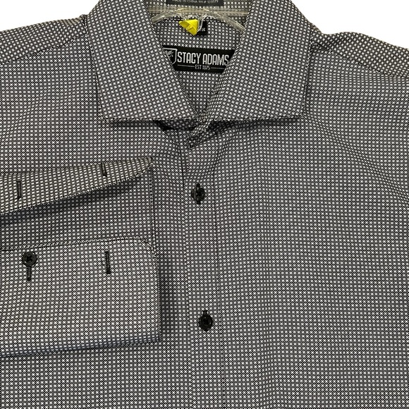Stacy Adams | Shirts | Stacy Adams Black White Check Long Sleeve Shirt ...